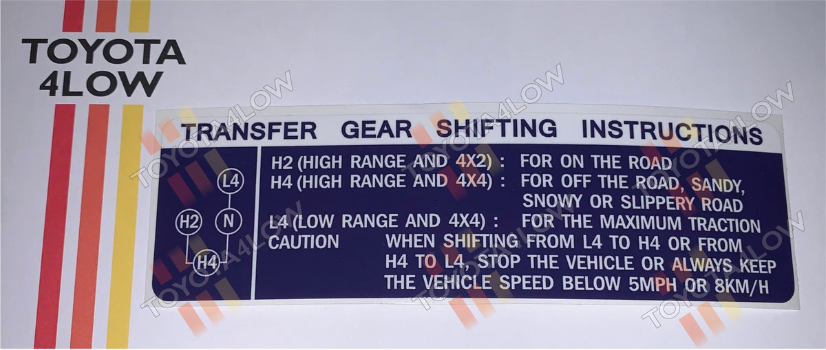 1979-83 First Gen Transfer Case Decal – Toyota4Low