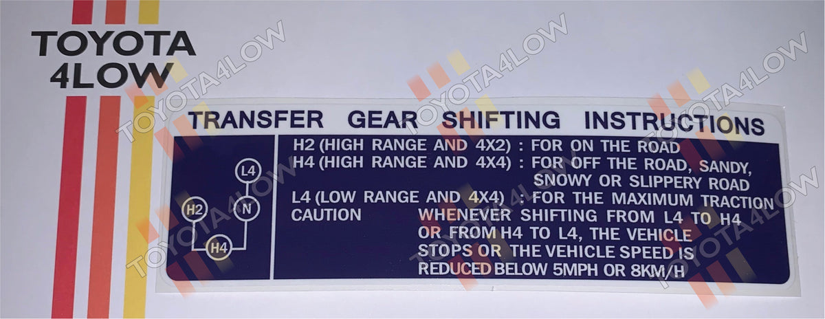 1979-83 Early First Gen Transfer Case Decal – Toyota4Low